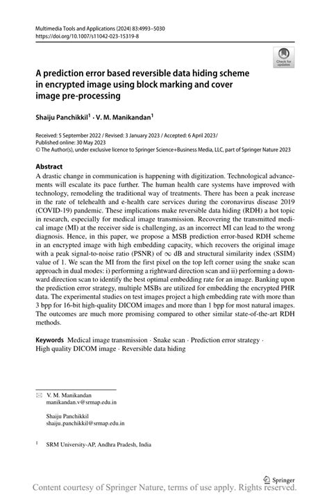 A Prediction Error Based Reversible Data Hiding Scheme In Encrypted