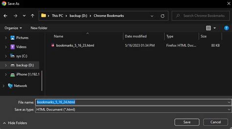 how to export chrome bookmarks