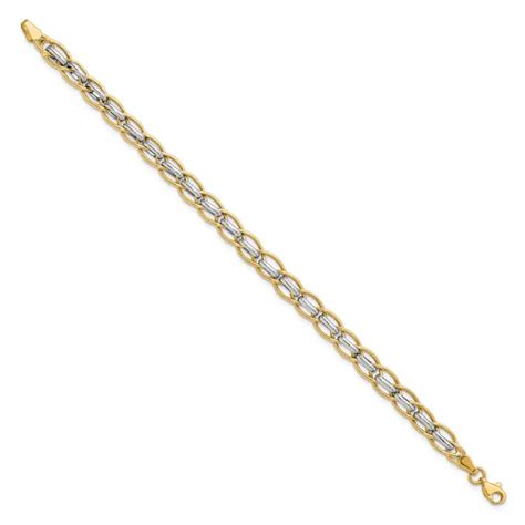 Leslies Leslies 14k Two Tone Polished Fancy Link Bracelet Tidwells