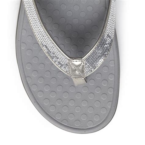 Vionic Womens Tide Silver Sequins Sandal