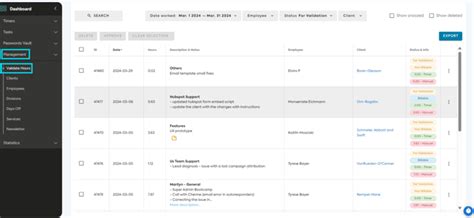 how to validate hours with bizman