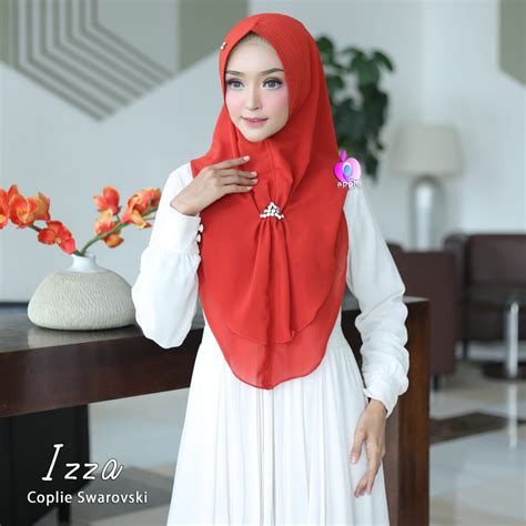 Jual Jilbab Instan Izza Izzah Ori Apple Hijab By Athirtextile Shopee