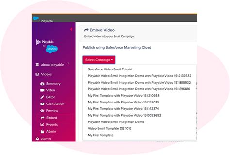embed video in salesforce marketing cloud email using playable playable