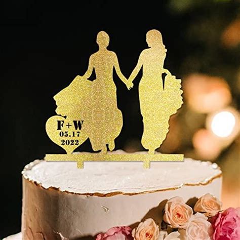 Same Sex Lesbian Silhouette Wedding Cake Topper Generic
