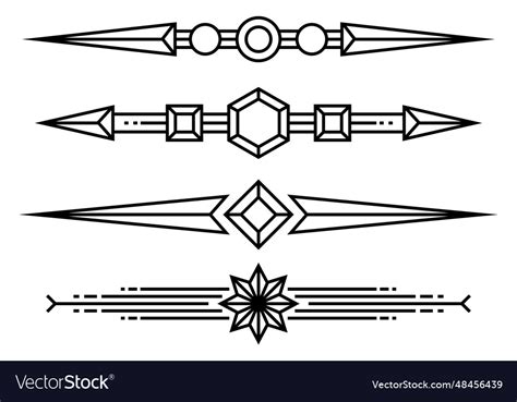 Vintage Divider Set Decorative Linear Separator Vector Image