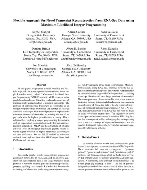 Flexible Approach For Novel Transcript Reconstruction From Rna Seq Data