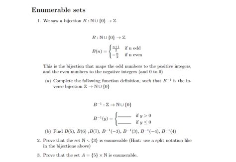 1 ﻿enumerable setswe saw a bijection
