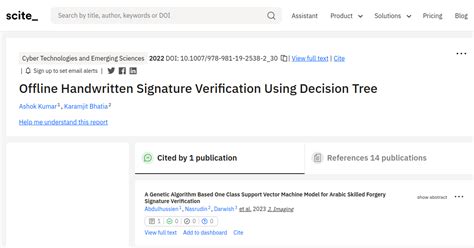 Citation Report Offline Handwritten Signature Verification Using Decision Tree