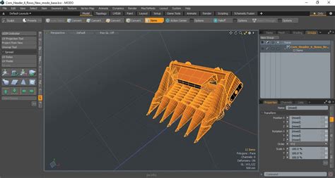 Corn Header 6 Rows New 3d Model 39 3ds Blend C4d Fbx Max Ma Lxo Obj Free3d