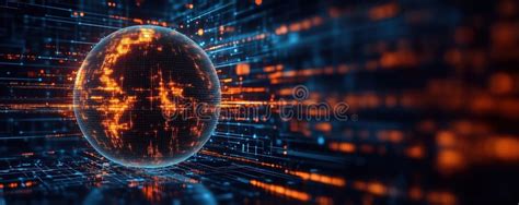 Digital Globe With Glowing Connections Representing Global Data Flow