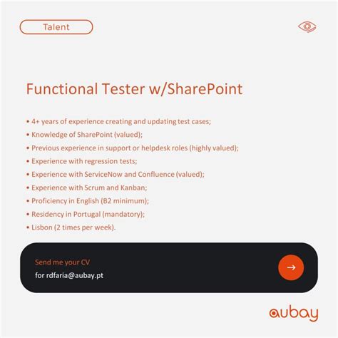 Rúben Faria On Linkedin Hiring Functionaltester Aubayportugal