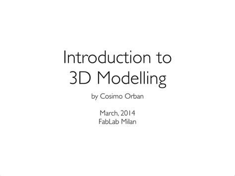 introduction to 3d modelling pdf 3 d graphics computer software and applications