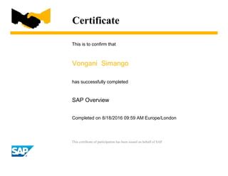 SAP CERTIFICATE PPT