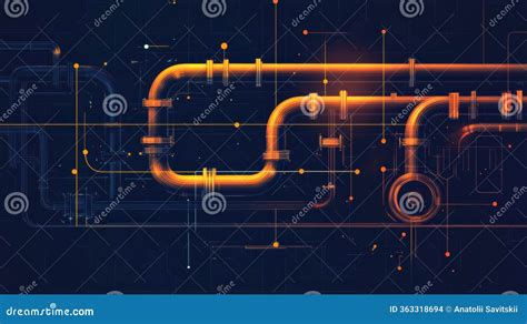 Minimalist Infographic Showcasing Gas Pipeline Infrastructure And Flow Dynamics In Modern Energy