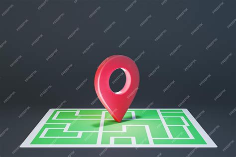 Premium Photo Creative Map With Red Location Pin On Black Background Gps Navigation Concept 3d