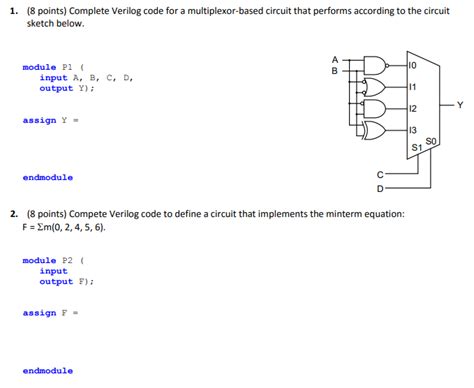 Solved 8 Points Complete Verilog Code For A