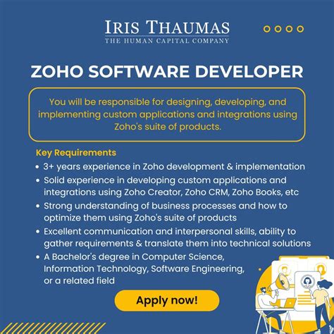 Iris Thaumas Ltd On Linkedin Zoho Developer Softwaredeveloper
