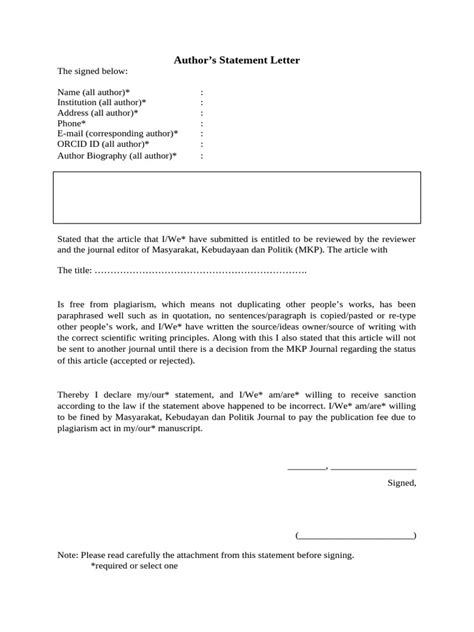 Authors Statement On Plagiarism Compliance Pdf Plagiarism
