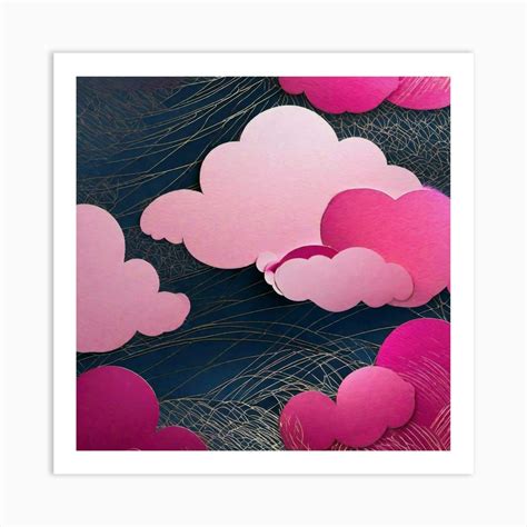 Pink Clouds Art Print By Zcographics Fy