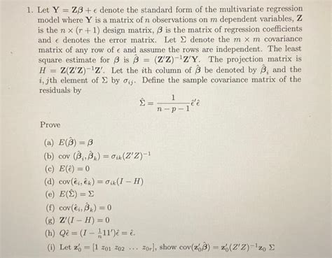 1 Let Yzβϵ Denote The Standard Form Of The