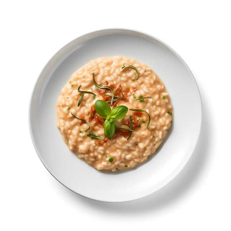 Premium Ai Image Food Photography Of Risotto On Plate Isolated On White Background