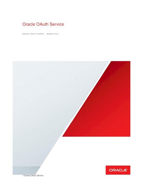 Pdf Oracle Oauth Serviceoauth 20 Authorization Server And Also