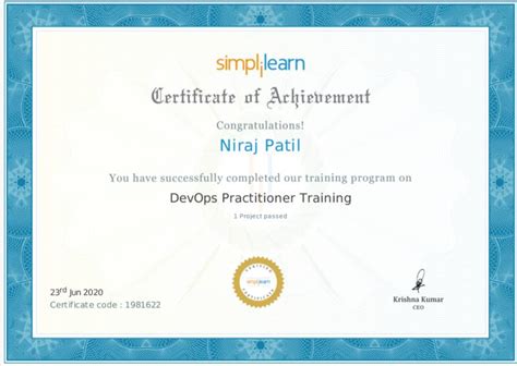 Niraj Patil On Linkedin Devops Simplilearn Certification Github