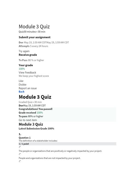 Module 3 Quiz Pdf Psychology Cognitive Science