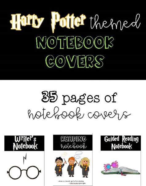 Harry Potter Notebook Covers Interactive Notebook Covers Reading
