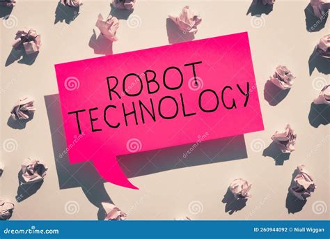 Hand Writing Sign Robot Technology Business Concept Develop Machines That Can Substitute For