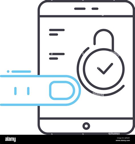 Fingerprint Line Icon Outline Symbol Vector Illustration Concept Sign Stock Vector Image