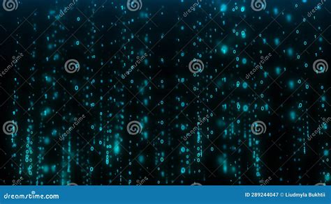 Technology Matrix Background Cyber Security With Falling Numbers On