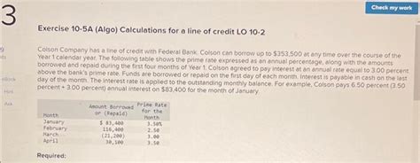 Solved Exercise 10 5A Algo Calculations For A Line Of Chegg Com