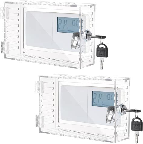 Amazon Com Thermostat Lock Box With Key Sets Of Thermostat Cover Wall Mount Locking Boxes