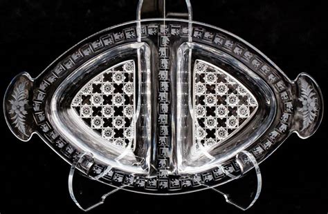 Rarity Sinclaire Assyrian And Greek Key Divided Brilliant Cut Glass