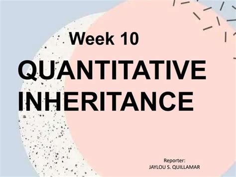 Quantitative Inheritance Pptpptx Genetics Science