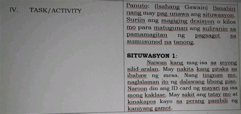 IV TASK ACTIVITY Panuto Isahang Gawain StudyX
