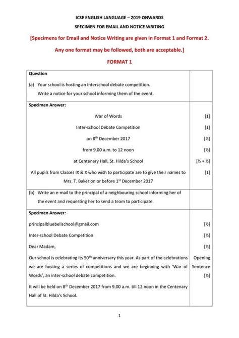 Notice And Email Format Ricse