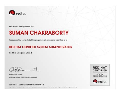 red hat certified system administrator rhcsa