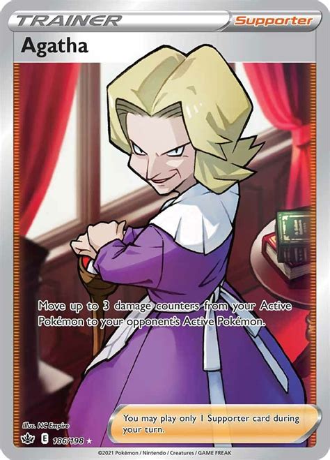 Agatha Full Art Swsh06 Chilling Reign Pokemon