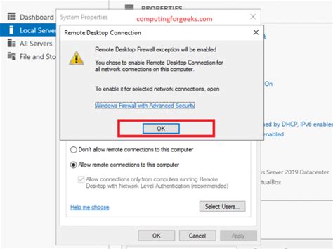 Enable Remote Desktop Protocol RDP On Windows Server 2019 ComputingForGeeks