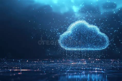Futuristic Digital Cloud Network Advanced Technology Concept With Copy Space Stock Illustration
