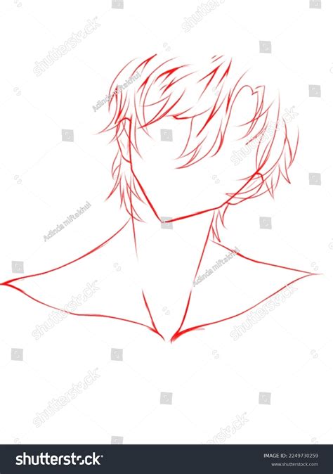 Line Art Drawing Anime Boy Stock Illustration 2249730259 Shutterstock