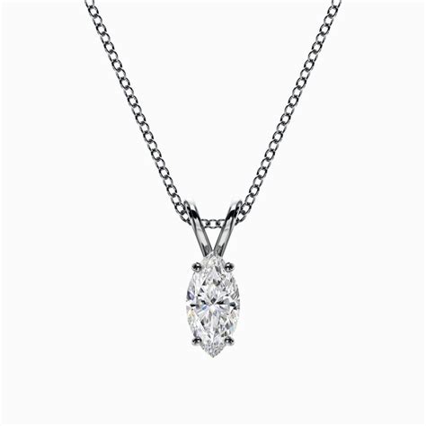 Marquise Lab Grown Pendant In White Gold 050 Carat