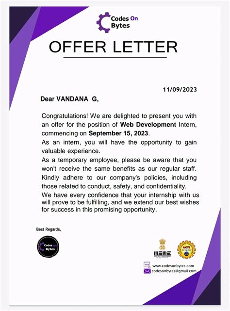 Vandana G On Linkedin Codesonbytes Internship Html Css Programming Coding Codesonbytes