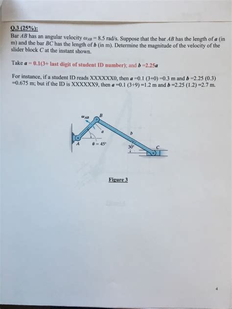 solved 03 25 bar ab has an angular velocity oa 8 5 rad s
