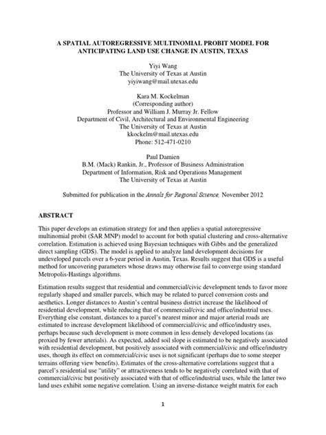 Spatial Model Pdf Spatial Analysis Correlation And Dependence