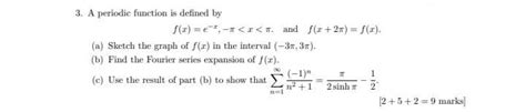 Solved A Periodic Function Is Defined By F R Chegg Com
