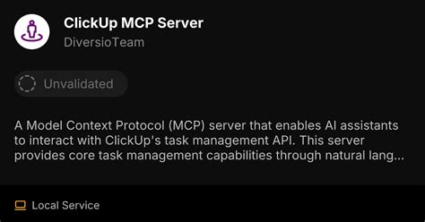 ClickUp MCP Server MCP Servers LobeHub