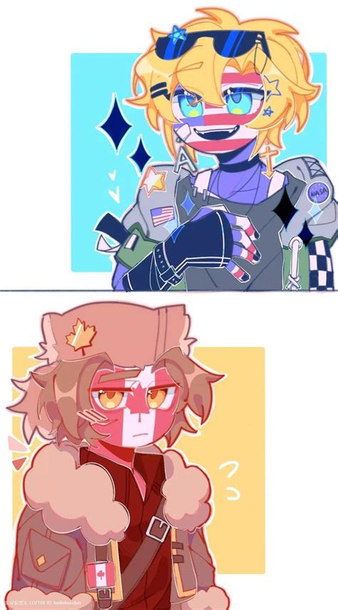 Pin By Achira 🍀 On Countryhumans Canada X American 🇨🇦🇺🇸 In 2023 Cute